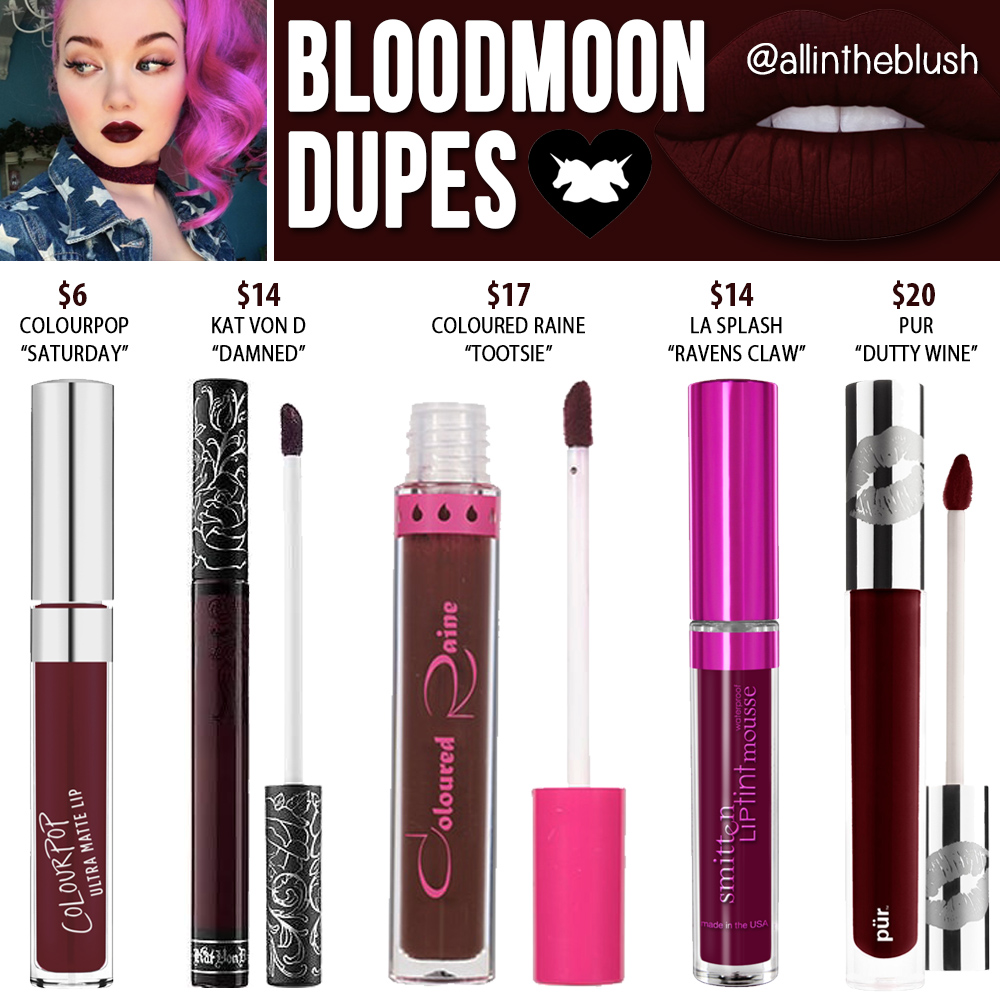 Lime Crime Bloodmoon Velvetine Dupes - All In The Blush