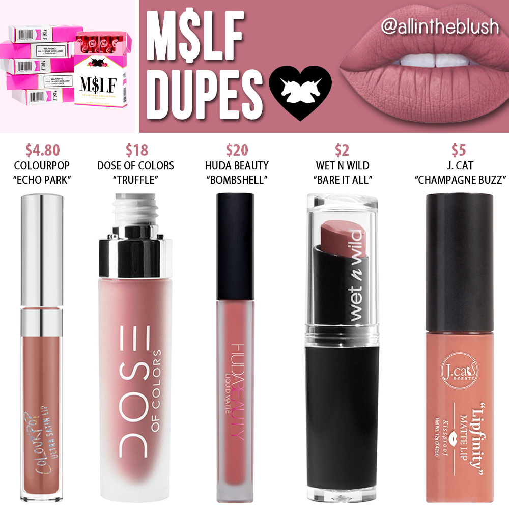 Lime Crime M$LF Velvetine Dupes [M$LF Collection] - All In The Blush