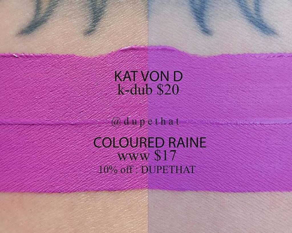 Kat Von D K-Dub Everlasting Liquid Lipstick Dupes » All In The Blush