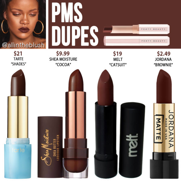 Fenty Beauty ‘PMS’ Mattemoiselle Plush Matte Lipstick Dupes » All In ...