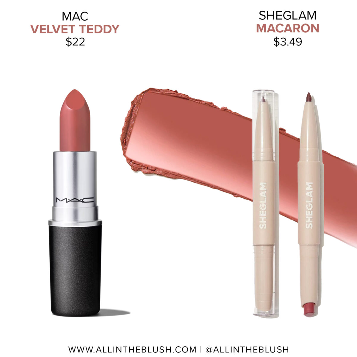 Mac Velvet Teddy & SheGlam Macaron Color Matches » All In The Blush