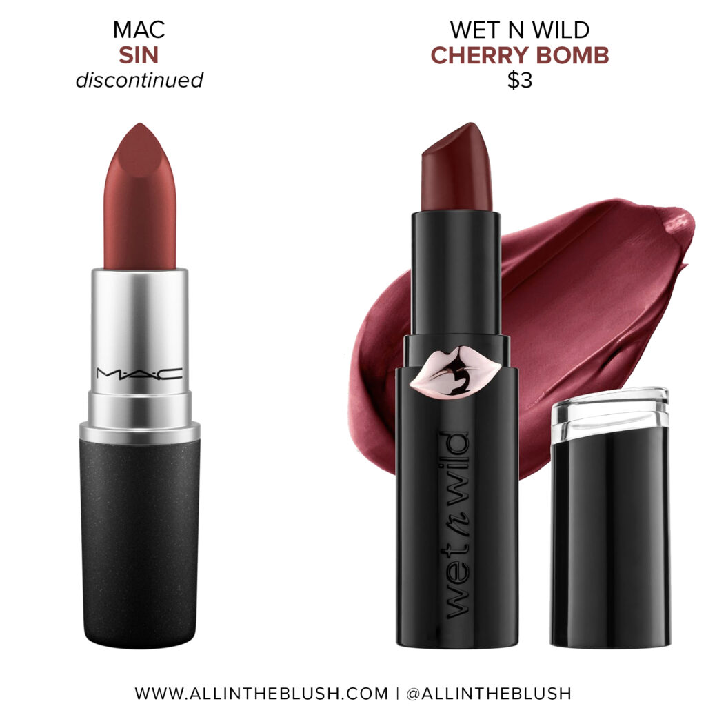 MAC Sin Lipstick Dupes » All In The Blush