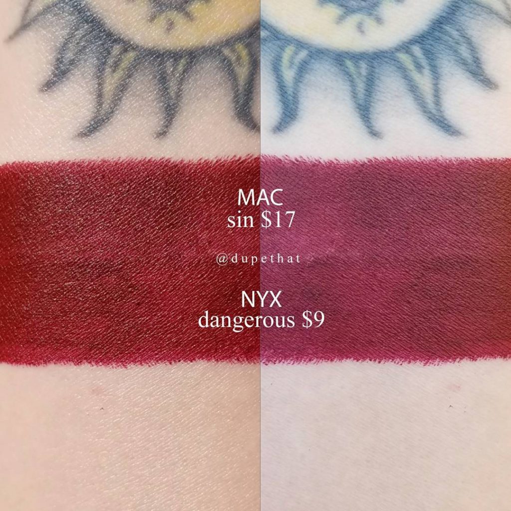 MAC Sin Lipstick Dupes » All In The Blush