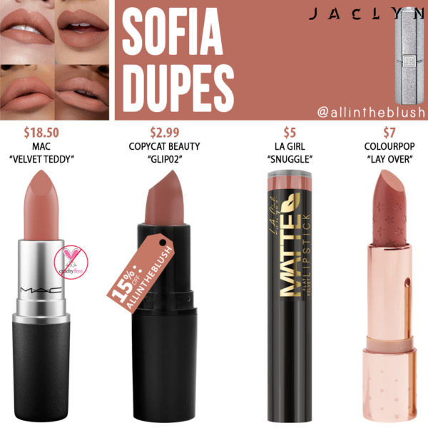Jaclyn Hill Cosmetics Sofia Lipstick Dupes » All In The Blush