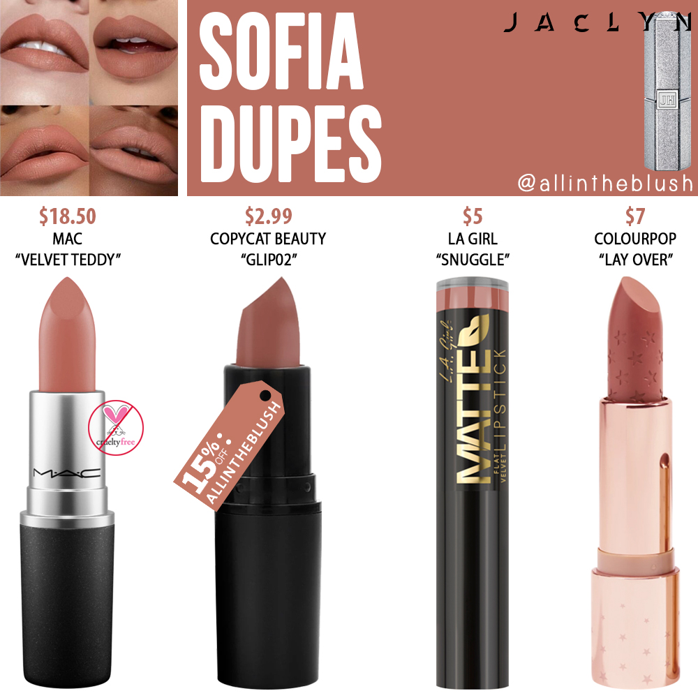 Jaclyn Hill Cosmetics Sofia Lipstick Dupes » All In The Blush
