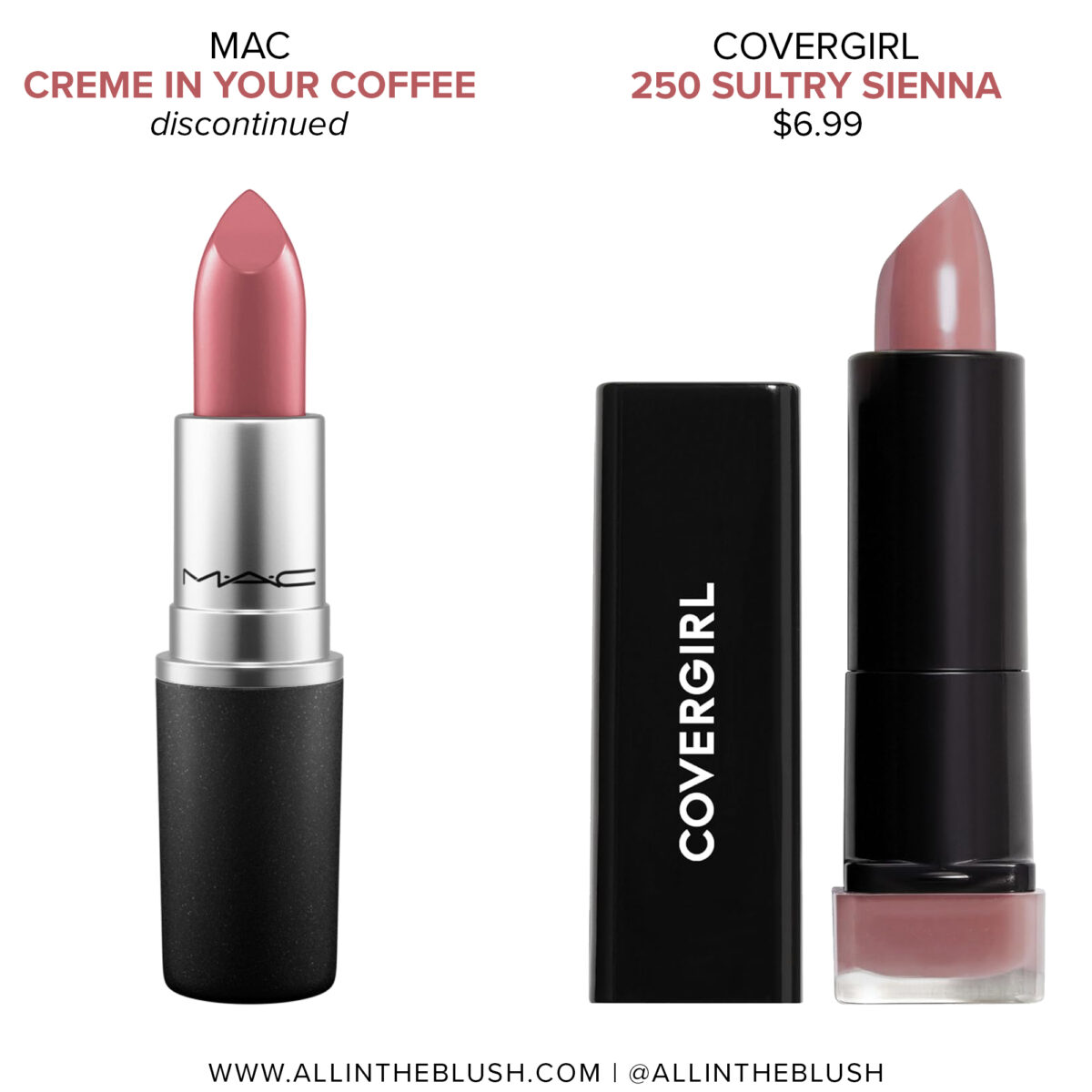 MAC Creme In Your Coffee Lipstick Dupes » All In The Blush