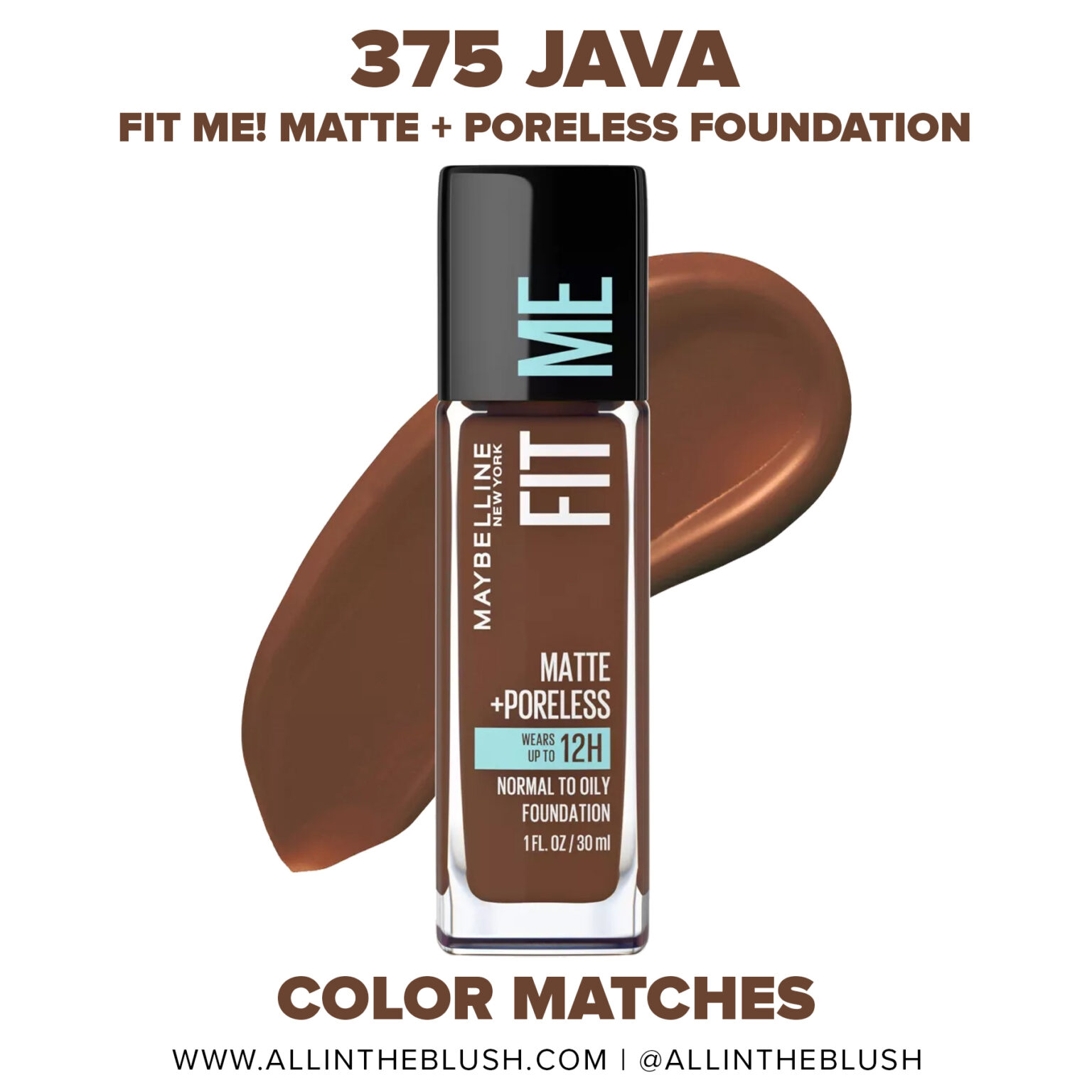 Maybelline 375 Java FIT ME! Matte + Poreless Foundation Dupes » All In ...