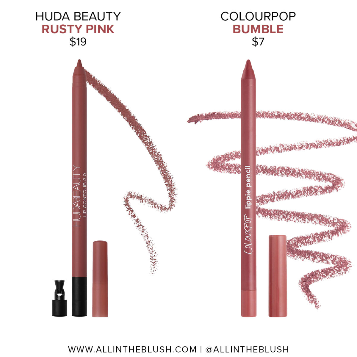 Huda Beauty Rusty Pink Lip Contour 2.0 Automatic Matte Lip Pencil Color ...