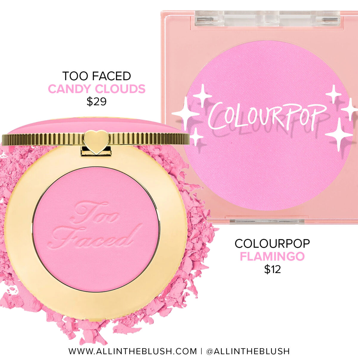 Too Faced Candy Clouds Cloud Crush Blurring Blush Dupes » All In The Blush