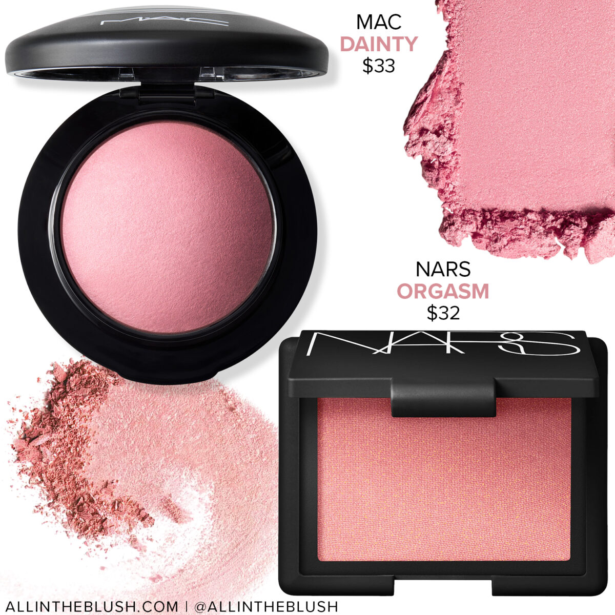 Nars Orgasm & MAC Dainty Blush Color Matches Dupes » All In The Blush