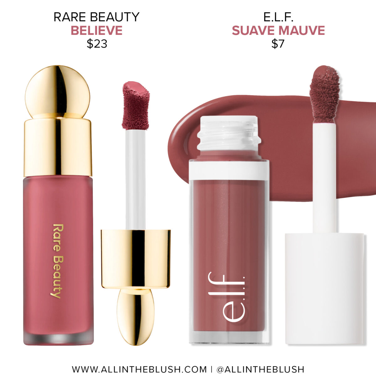 Rare Beauty Believe Soft Pinch Liquid Blush Dupes » All In The Blush