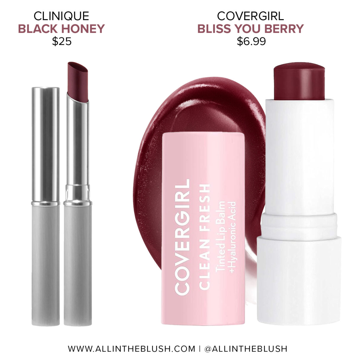 Clinique Black Honey Almost Lipstick Color Matches & Covergirl Bliss Me ...